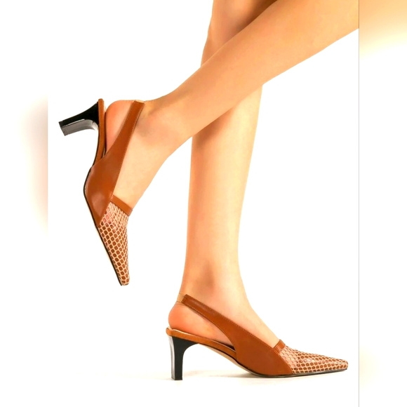 Minimalist Slingback Pumps | Shoes | Minimalist Chunky Slingback Pumps ...